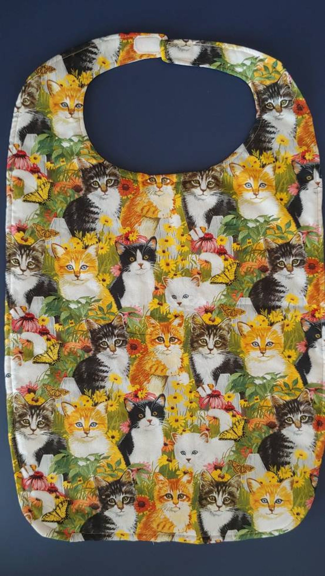 Adult /teen Special Needs Bib in a Cute Kitty Print FREE SHIPPING - Etsy
