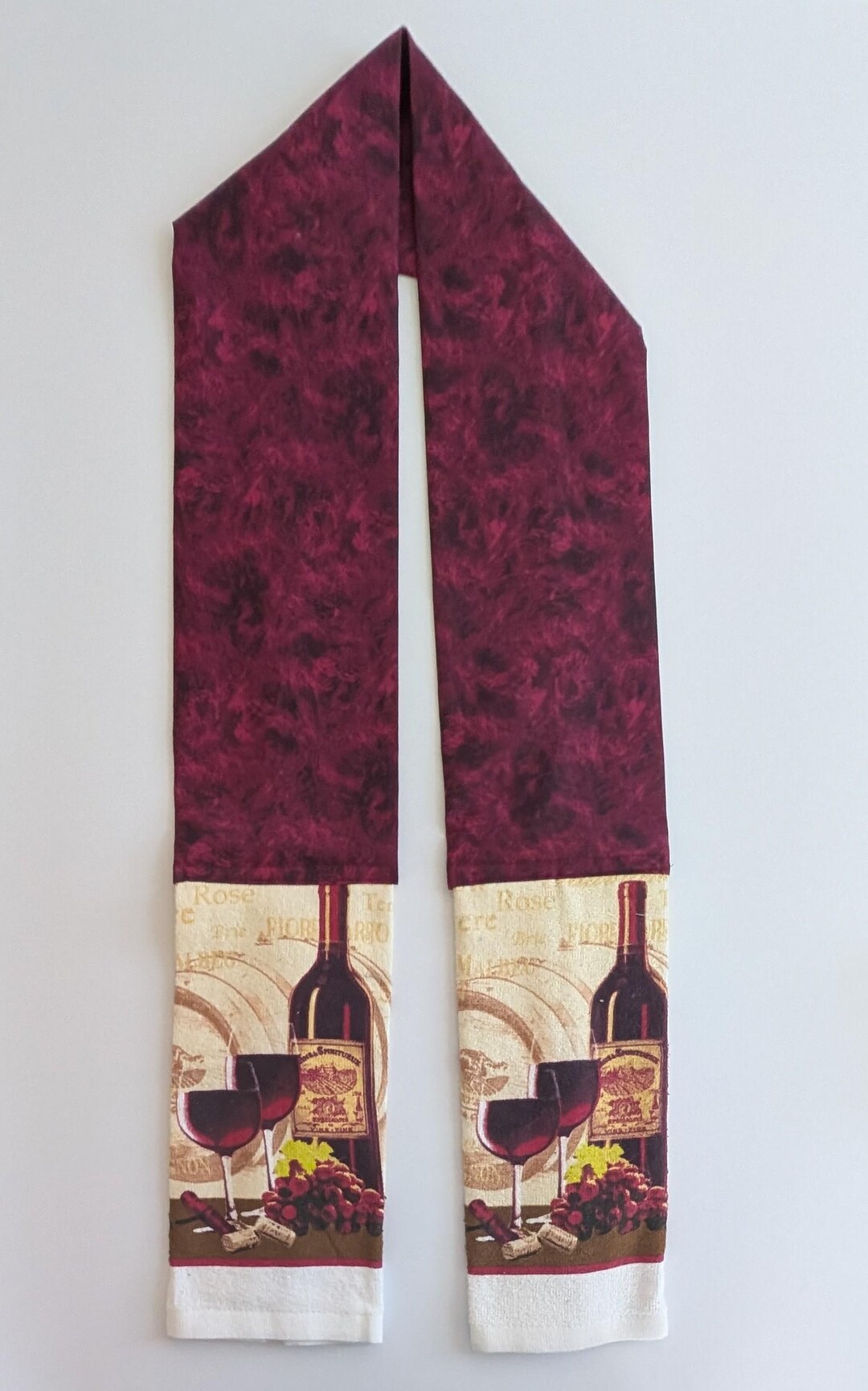 Kitchen Boa Dish Towel in a Wine Bottle and Glass Print. FREE SHIPPING ...