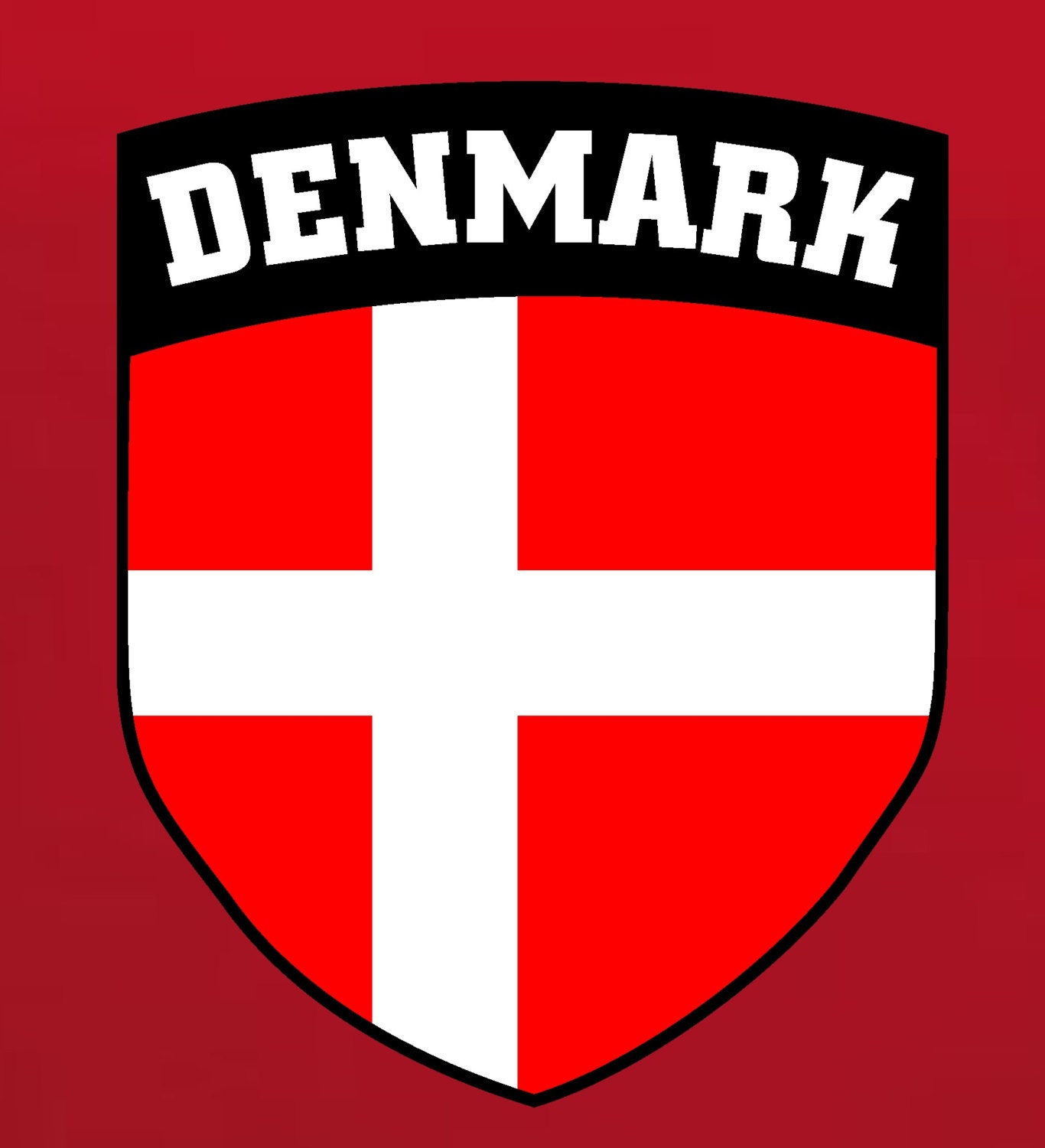 Denmark Dane Danish Soccer Football Shield Crest T-shirt Jersey All ...