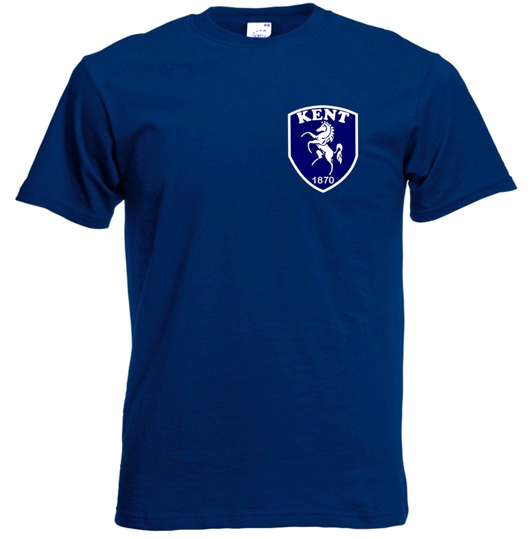 Shield and Kent Horse Kent Cricket Navy Blue T-shirt Unisex Adult ...