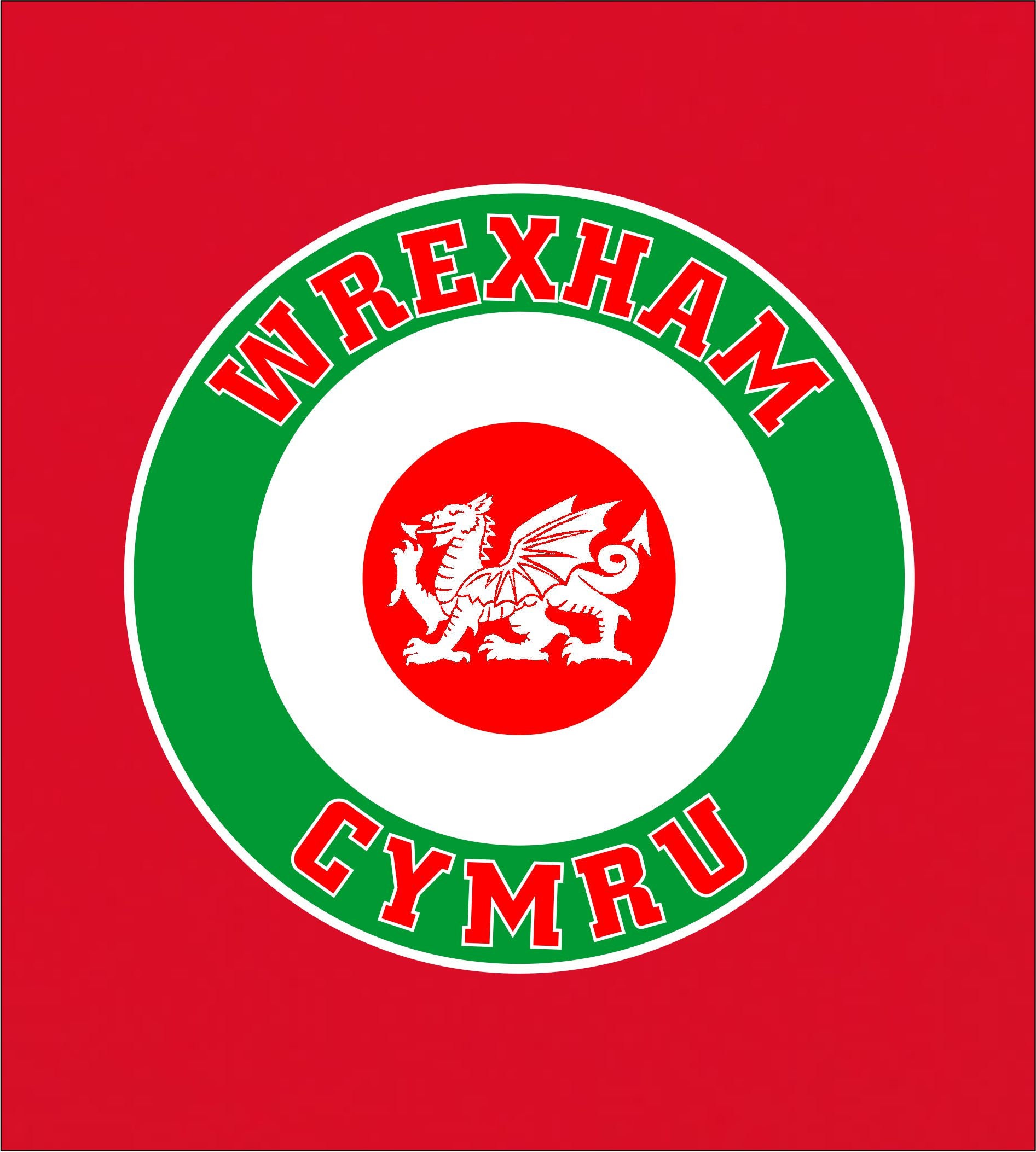 Wrexham FC Football Roundel Retro Style Red Football Soccer T-shirt ...