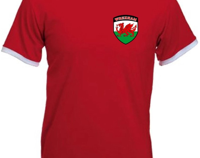 Wrexham FC Football Club Retro Style Red Football Soccer T-shirt - All ...