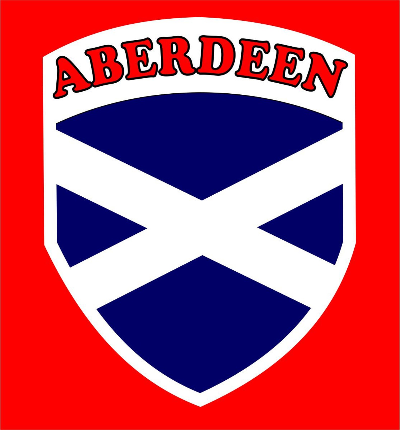 Aberdeen Retro Football Team Scottish Flag T-shirt - Etsy