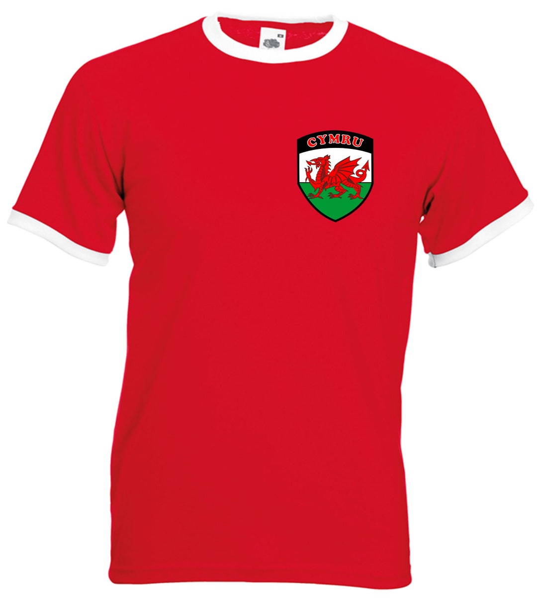Wales Welsh Cymru Retro Football / Rugby Team Flag National T-shirt All ...