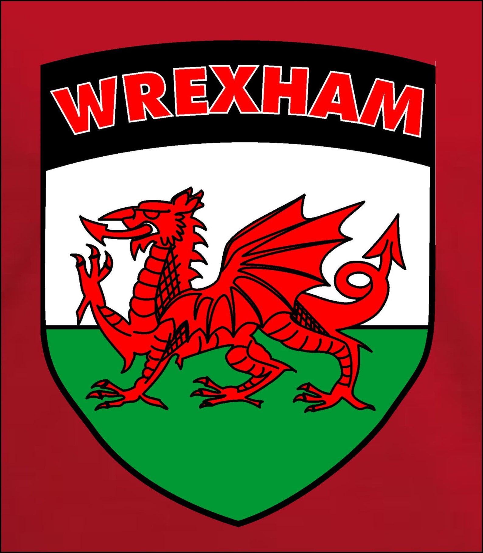 Wrexham FC Football Club Retro Style Red Football Soccer T-shirt - All ...