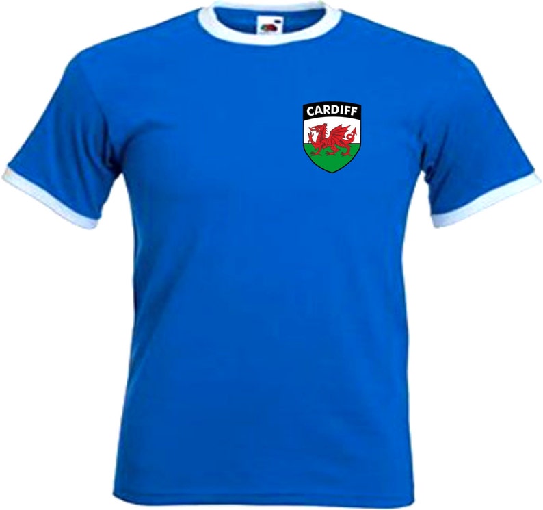 Cardiff City FC Football Club Retro Style Football Soccer T-shirt All ...