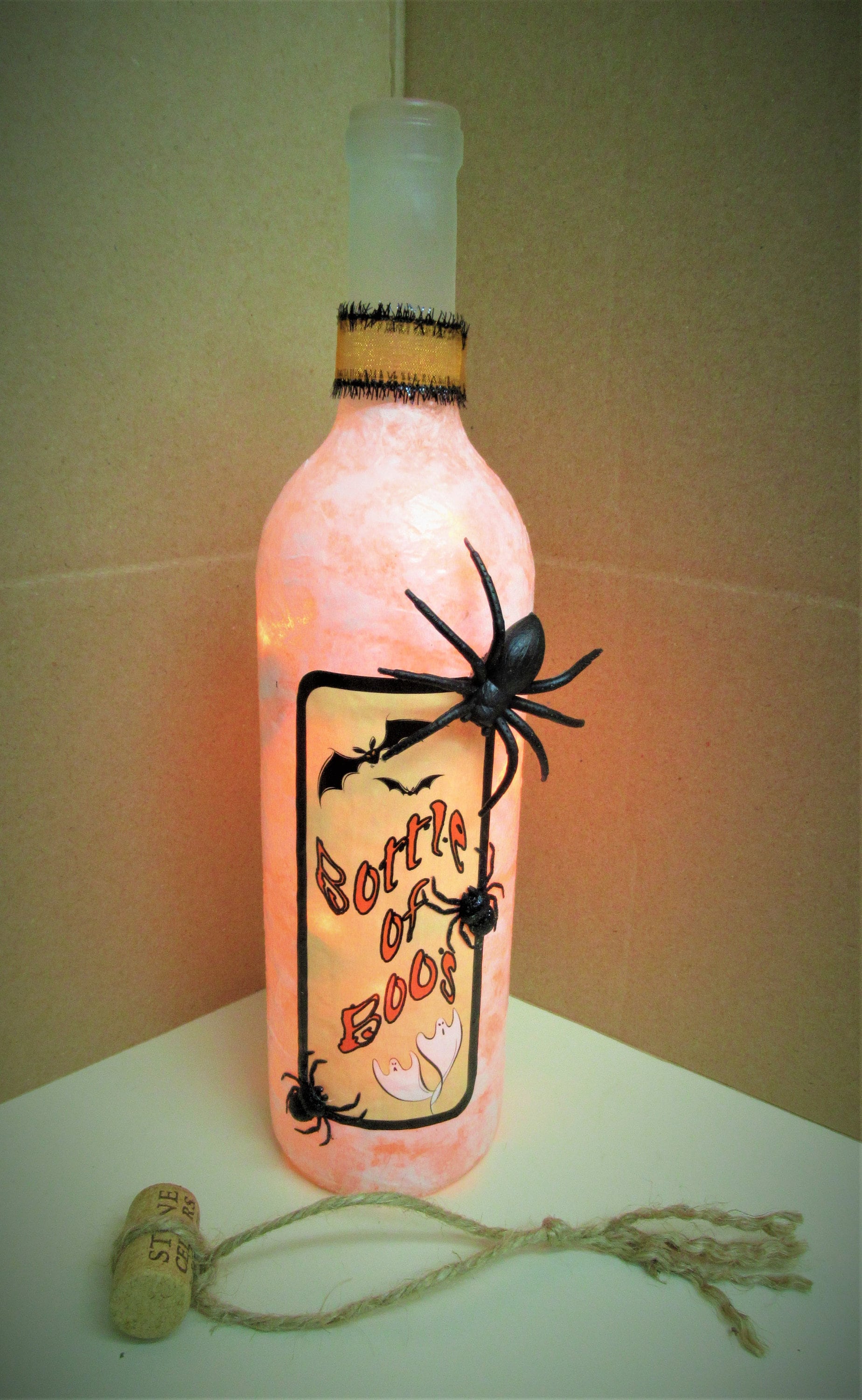 Bottle of Boos Halloween Bottle Light Detailed Like a Mummy - Etsy