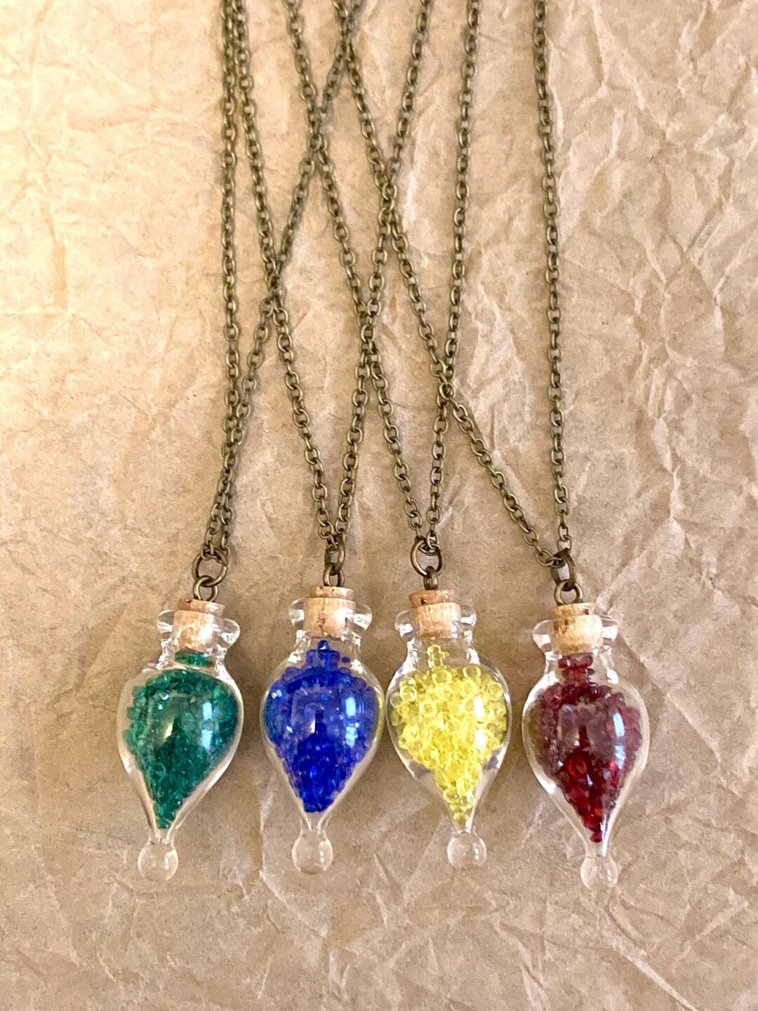 Miniature Liquid Luck Amphora Vial Necklace Primary Colors House Red ...