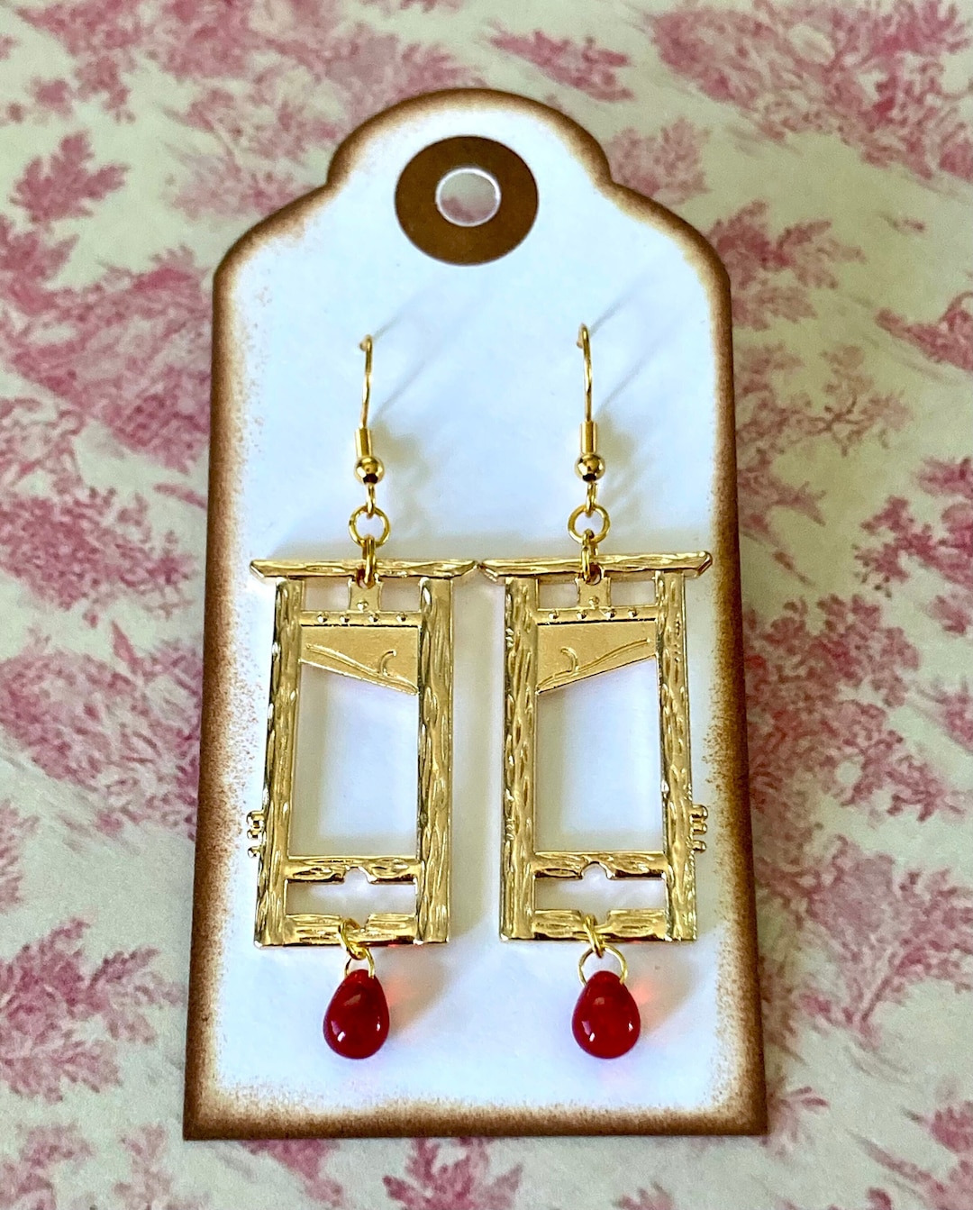 Dripping Guillotine Earrings - Gold Plated - Etsy