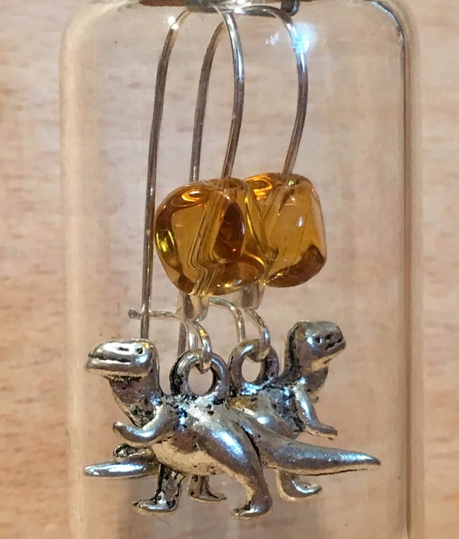 Washosaur Earrings in a Bottle Firefly Serenity T-rex Dinosaur - Etsy