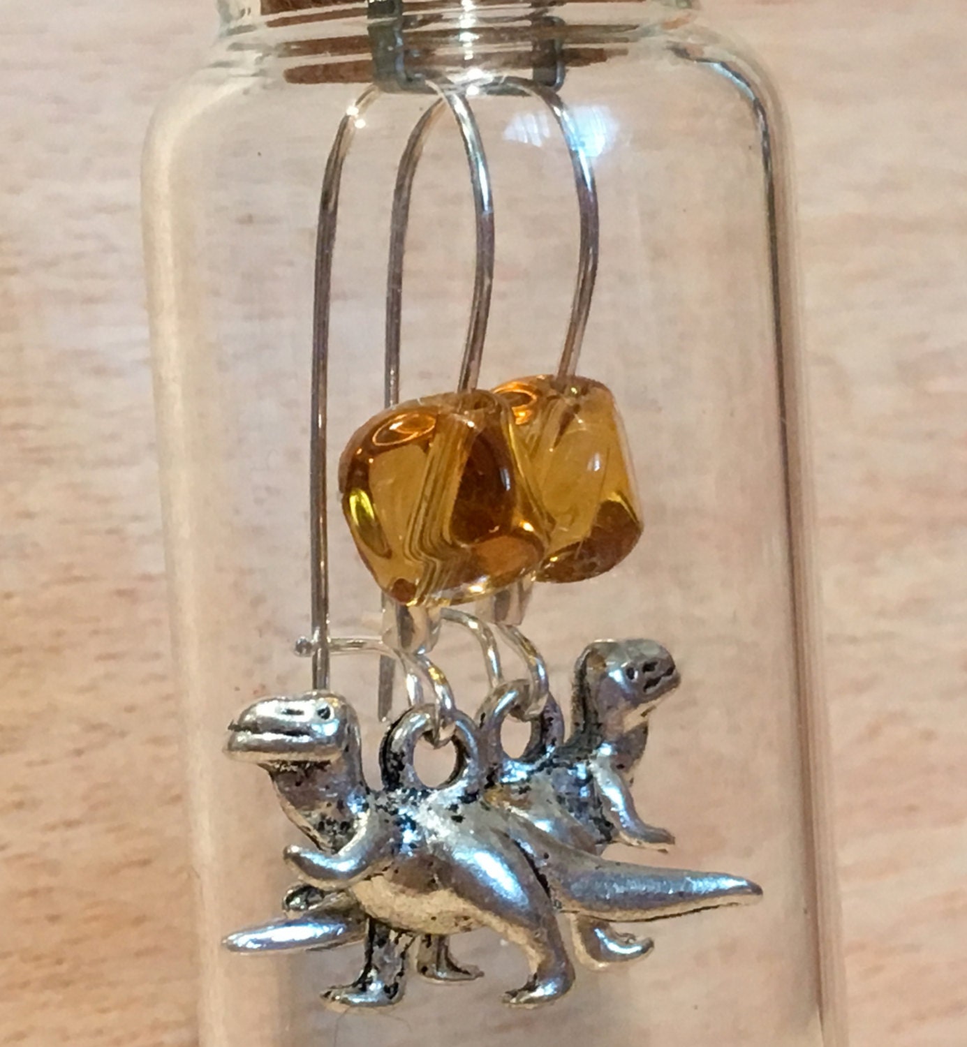 Washosaur Earrings in a Bottle Firefly Serenity T-rex Dinosaur - Etsy
