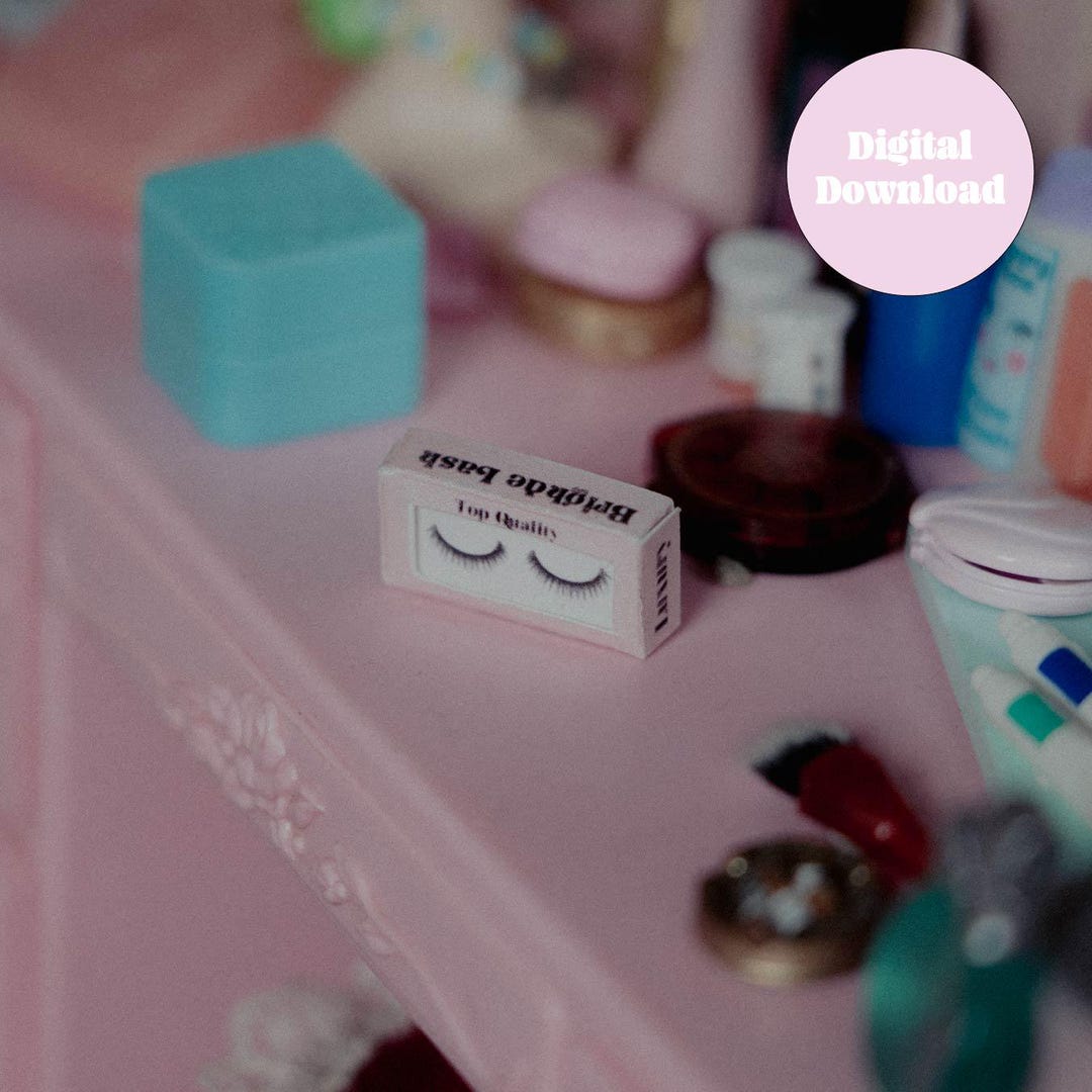 Miniature False Eyelashes DIY Kit: Dollhouse Beauty Products (digital ...