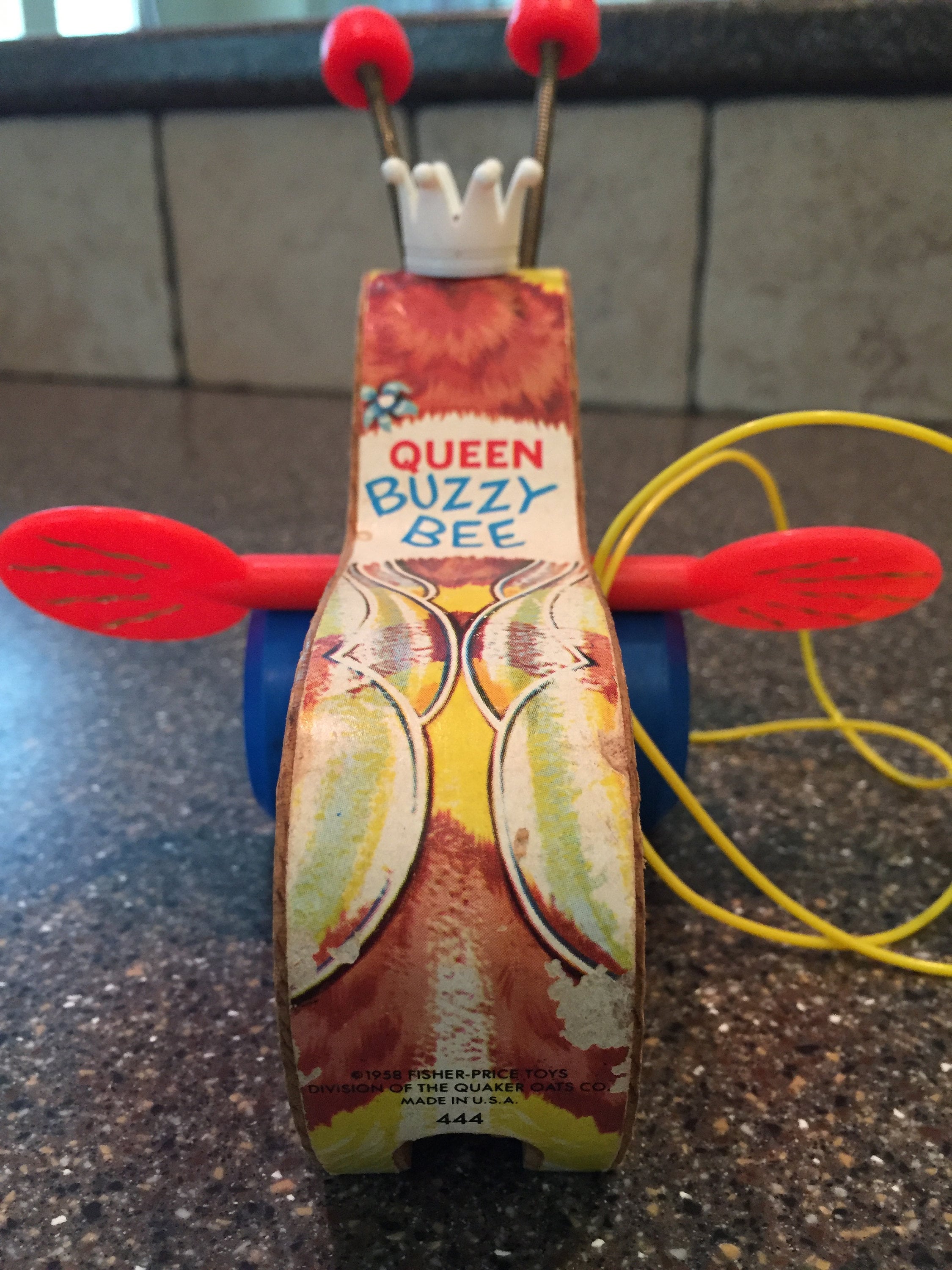 Vintage Fisher Price Queen Buzzy Bee Wooden Pull Toy 444 - Etsy