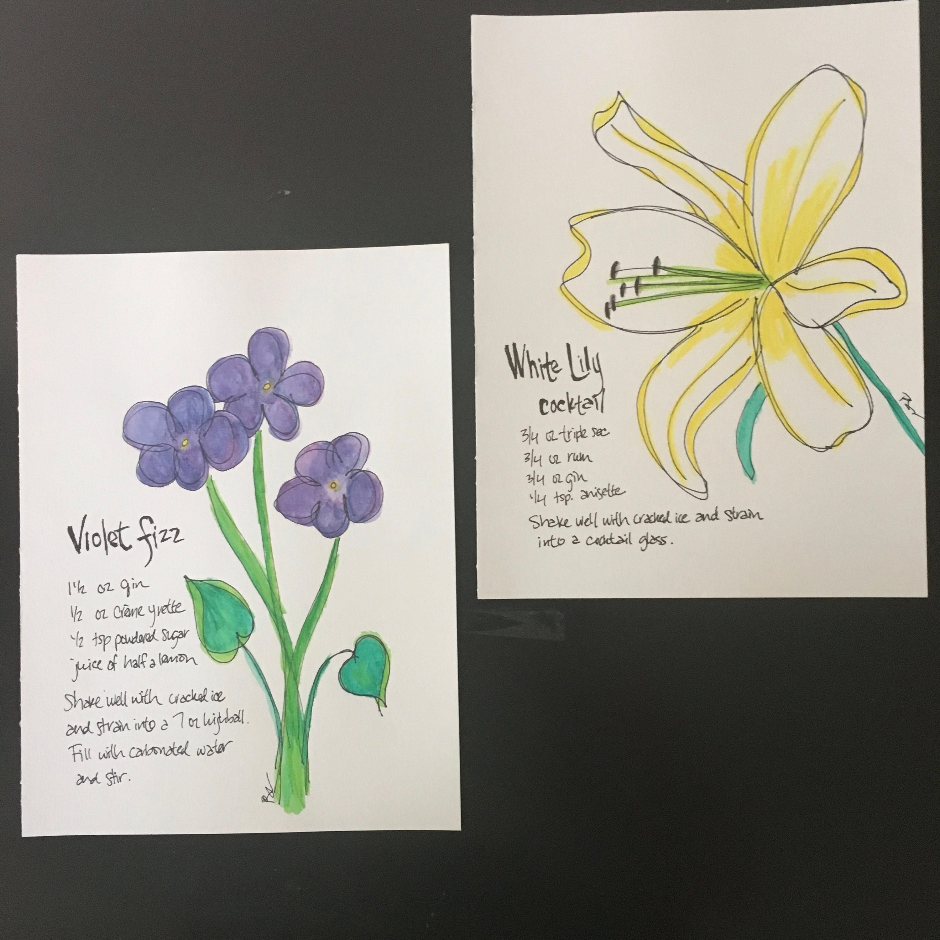 Violet Fizz Cocktail Illustration - Etsy