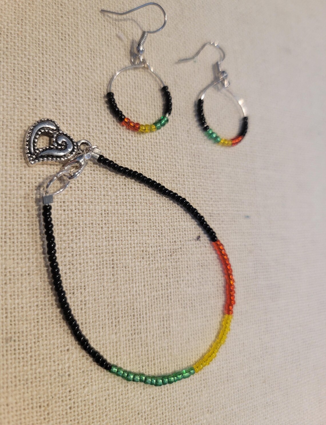 Handmade Rasta Bead Earrings and Bracelet - Etsy