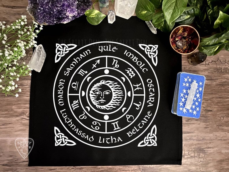 Wheel of the Year Altar Cloth Tarot Cloth Witchcraft - Etsy