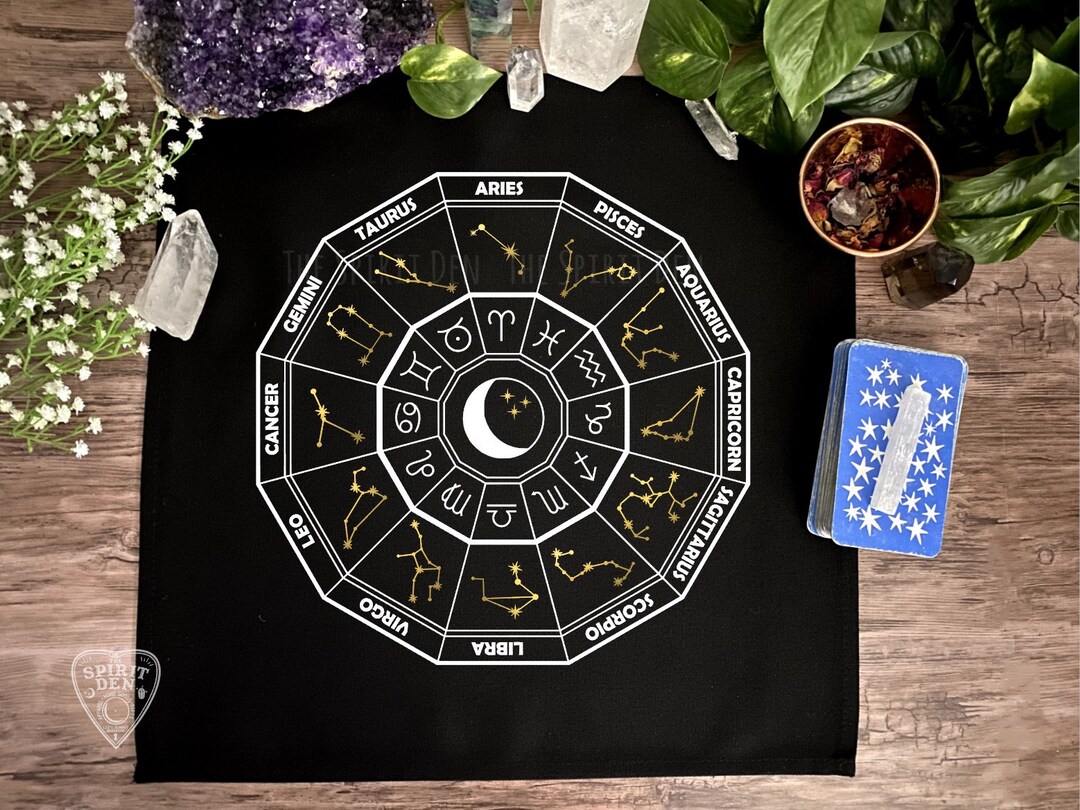 Astrology Wheel Altar Cloth Zodiac Cloth Tarot Astrology Gifts Zodiac ...