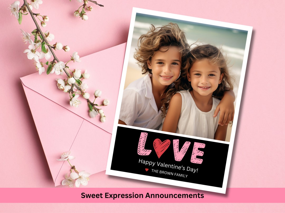 Valentines Day Photo Card, Happy Valentines Day Printable Card ...