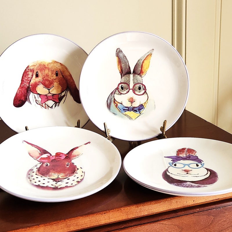 Rabbit Ceramic Plates - Etsy
