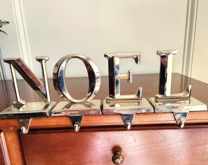 Set of 4 Chrome Christmas Stocking Holders Spelling N O E L - Etsy