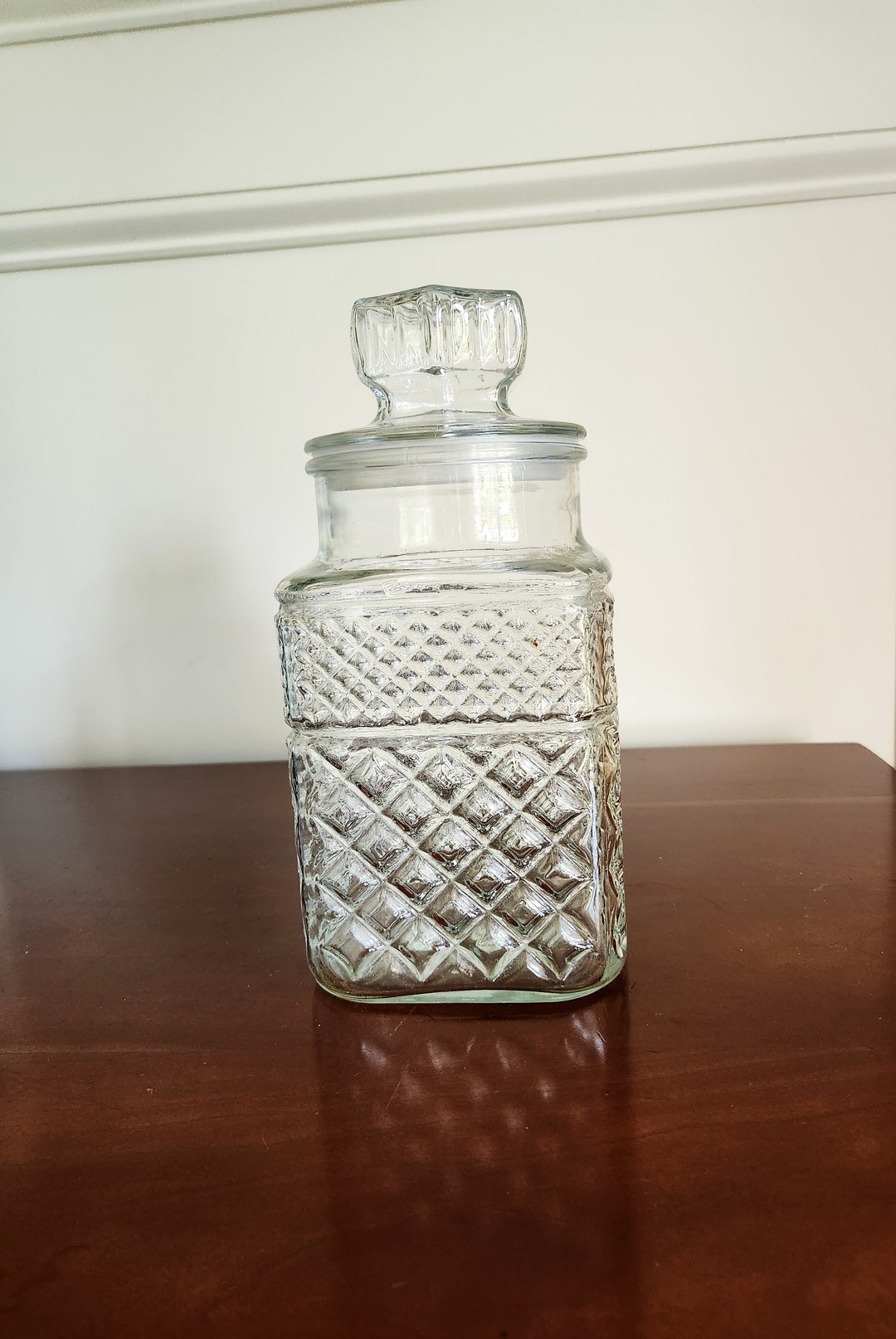 Wexford XL Clear Glass Cannister, by Anchor Hocking, Snug Lid, Made in ...