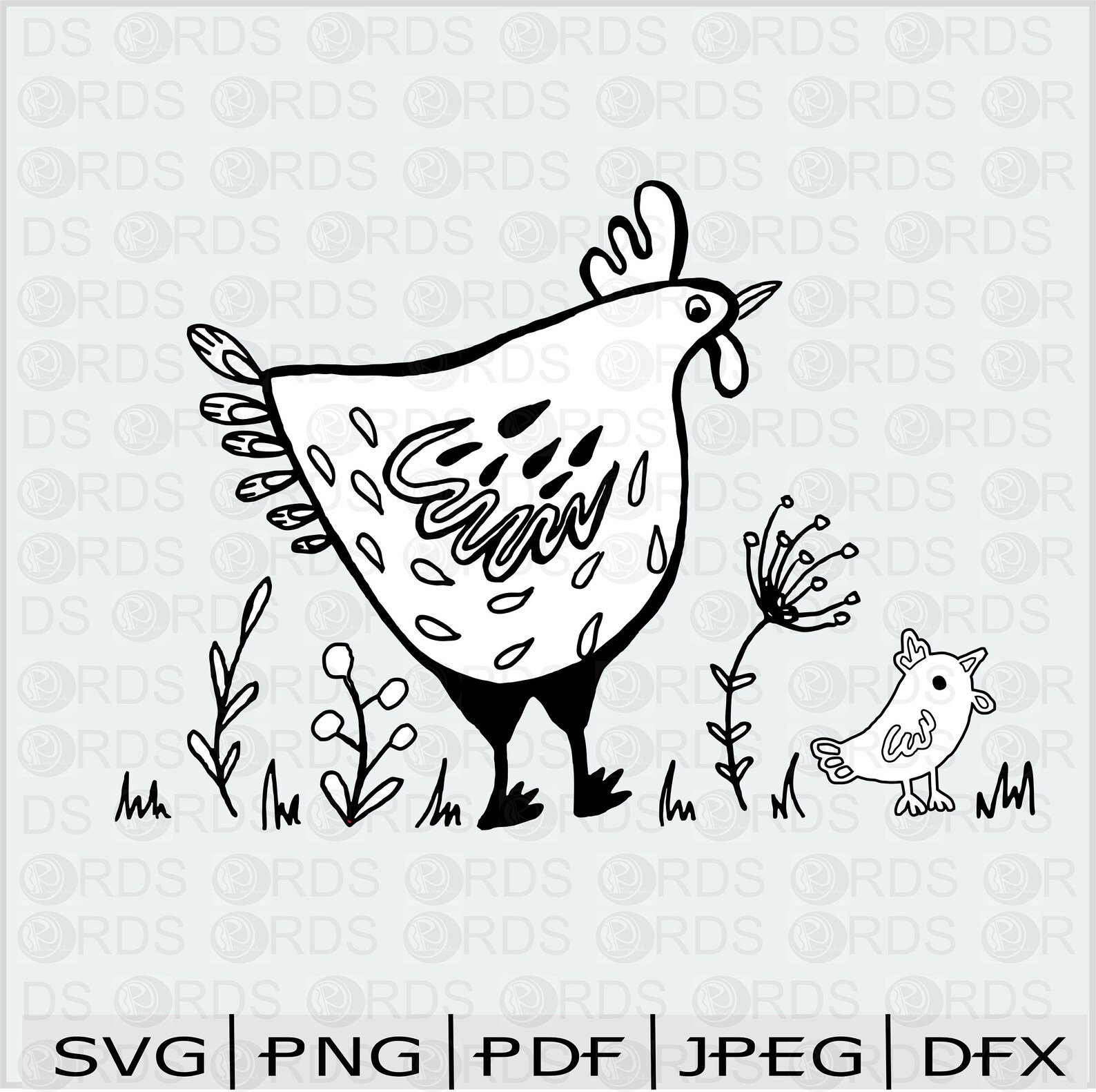 Hen and Chick SVG File - Silhouette Cut File - Cricut Cut File - Farm ...