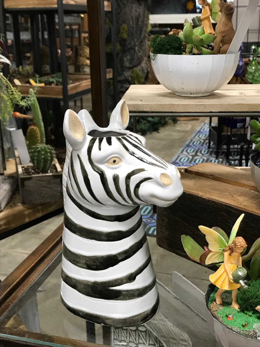 Zebra Safari Ceramic Indoor Planter Pot Succulent Planter - Etsy