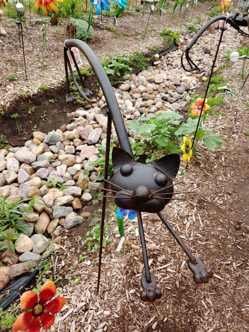 Stretch Cat Outdoor Balancing Garden Stake Kinetic Wind - Etsy