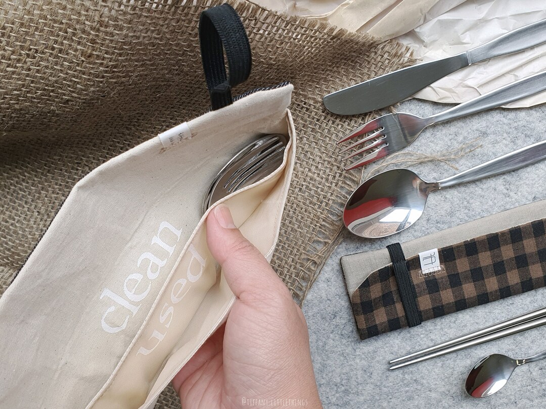 Minimalist, Lightweight CUTLERY POUCH / HOLDER | 2 Compartments ...