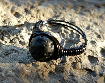Essential Oil Silver Ring Diffuser Lava Rock Aromatherapy - Etsy