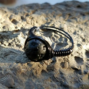 Black Lava Rock Essential Oil Ring Diffuser, Aromatherapy, Crystal Healing - Etsy
