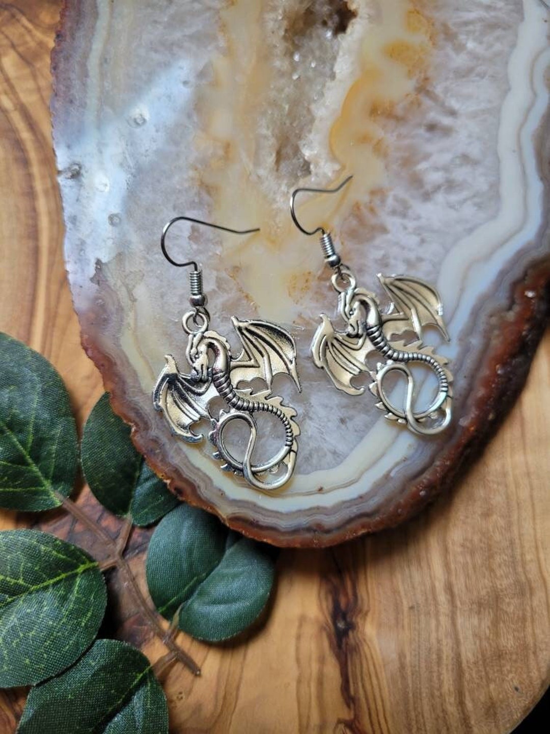 Silver Dragon Fantasy Earrings, Dnd Earrings, Dnd Jewelry, Tabletop ...
