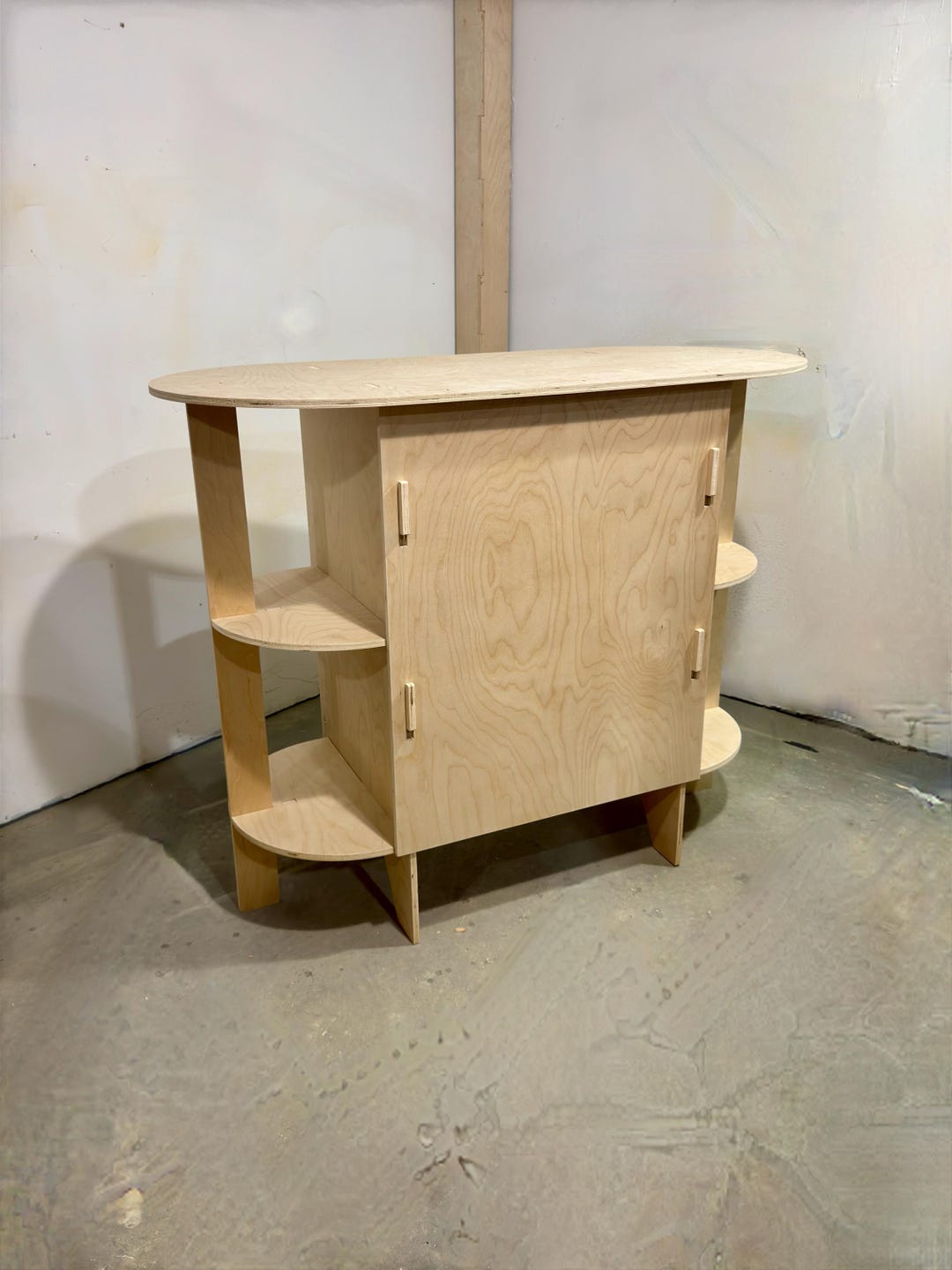 Flat Packed Popup Kiosk Counter With Double Rounded End for Modern ...