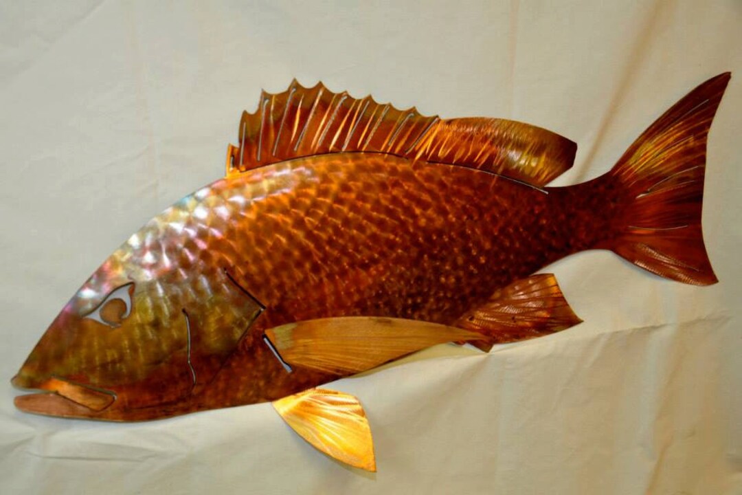 Red Snapper Metal Art Wall Sculpture in Copper - Etsy
