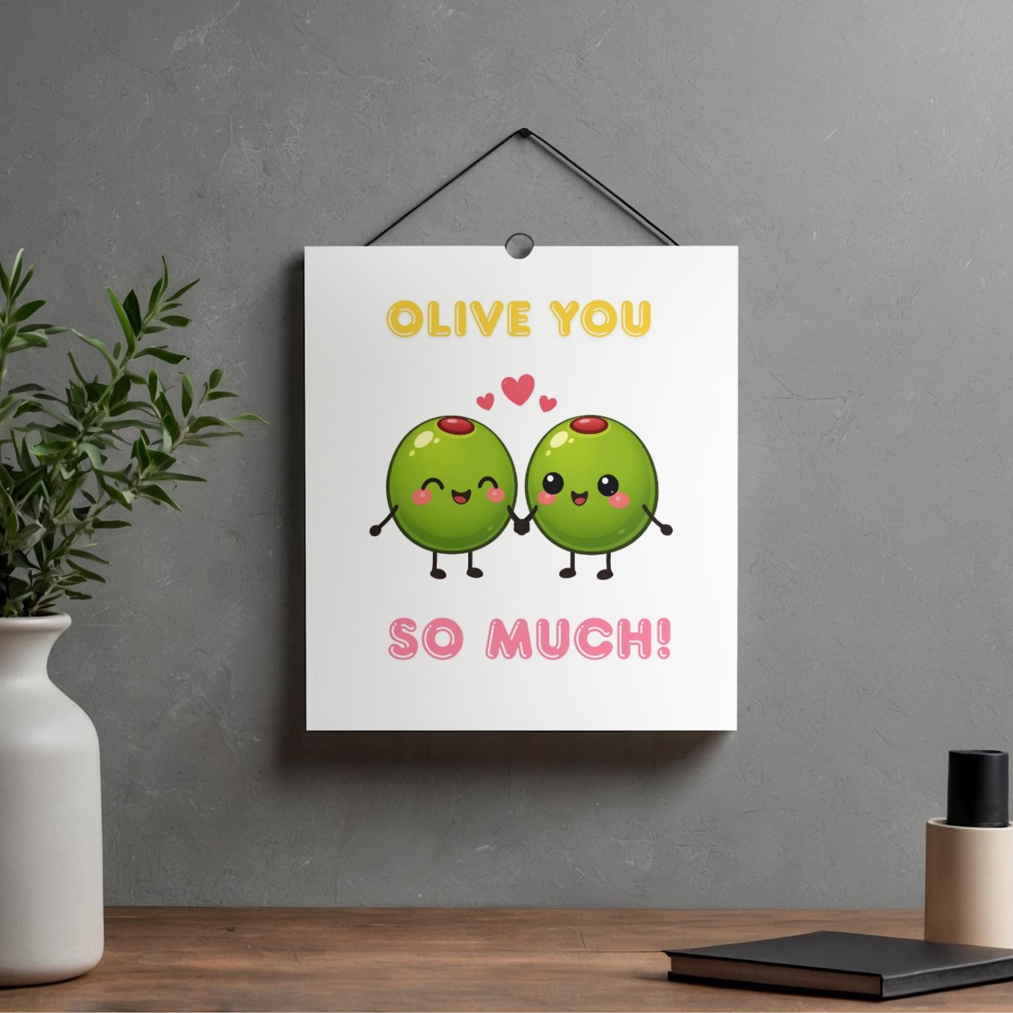 Funny Valentine Printable Olive Half Card and Wall Picture Digital ...