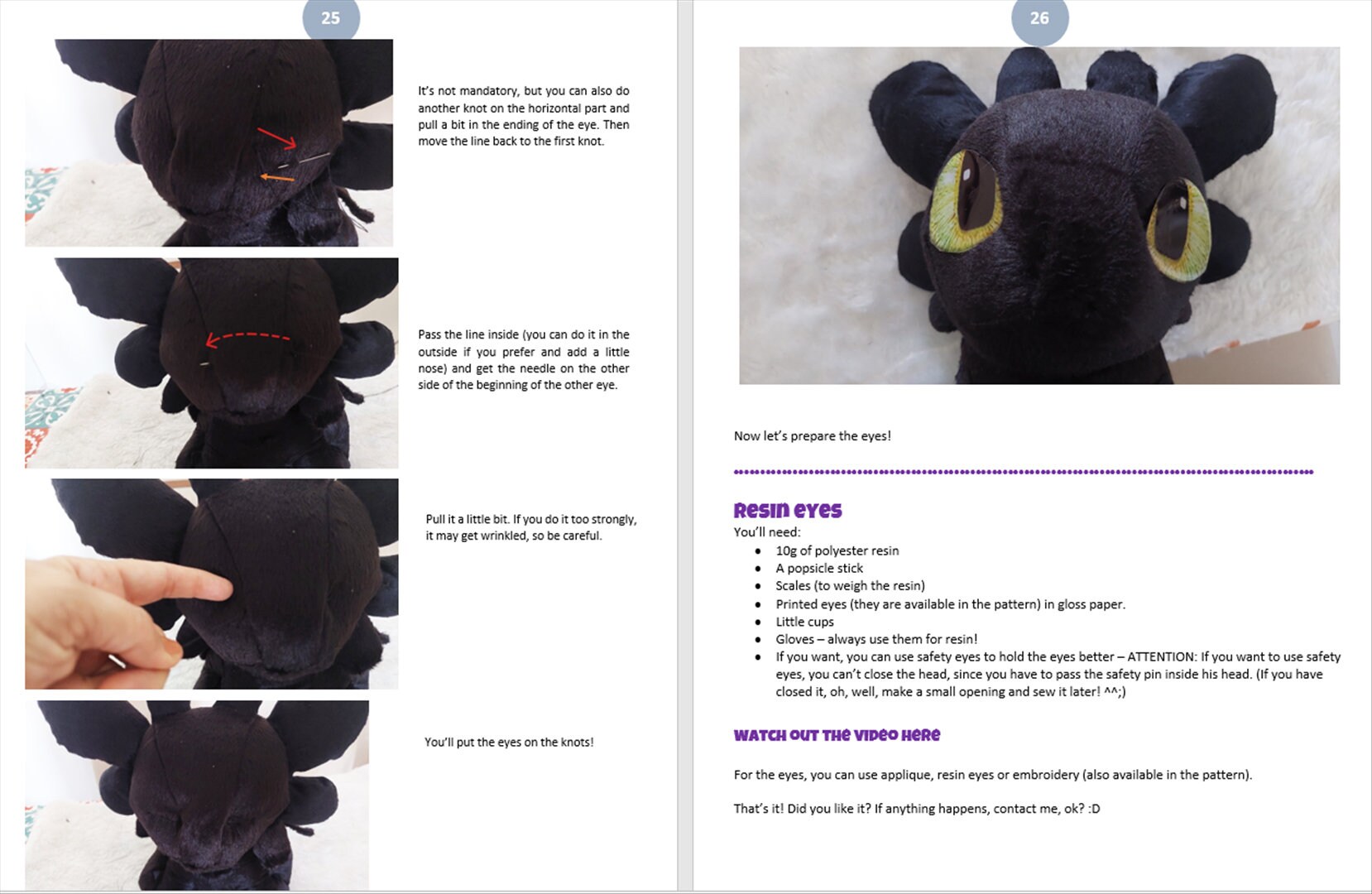 Toothless Plush Pattern - PDF Digital Download - Plush Sewing DIY - No ...