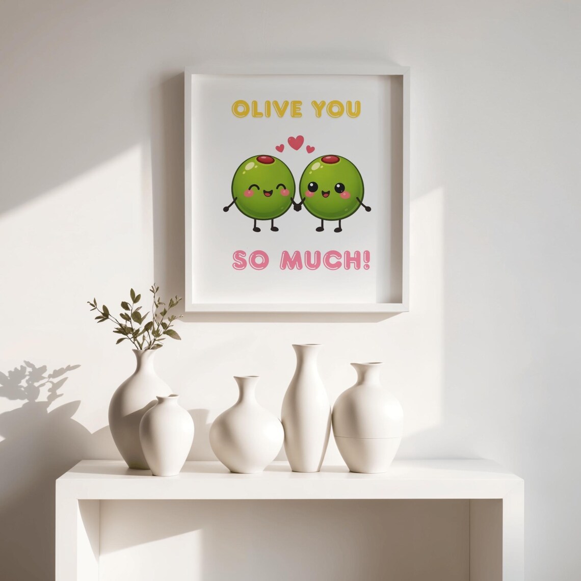 Funny Valentine Printable Olive Half Card and Wall Picture Digital ...