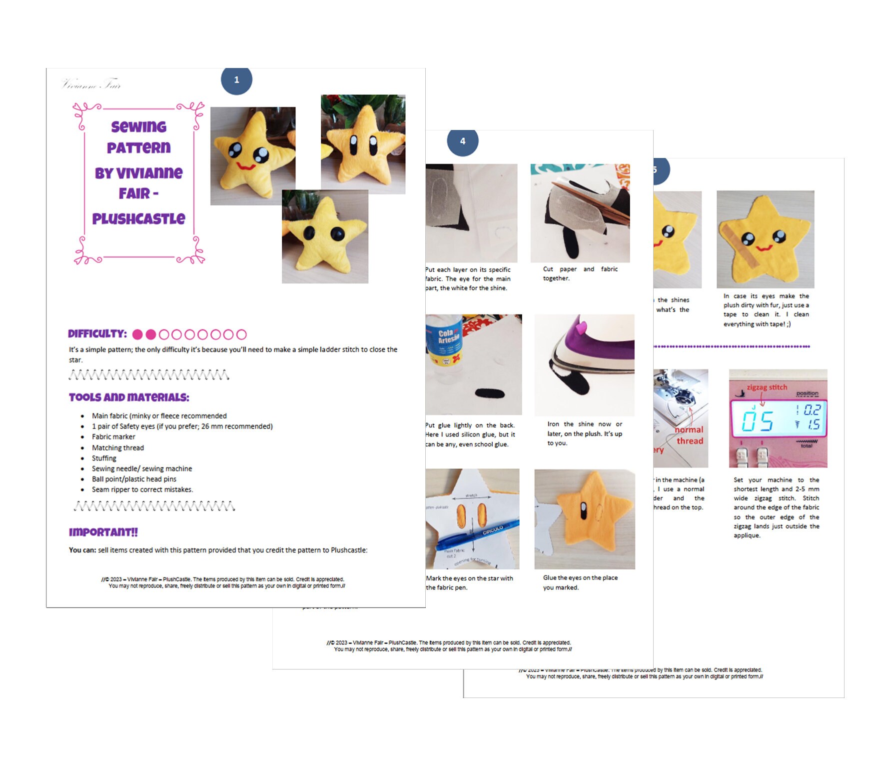 Star Plush Sewing Pattern - PDF Digital Download - Plush Sewing DIY ...