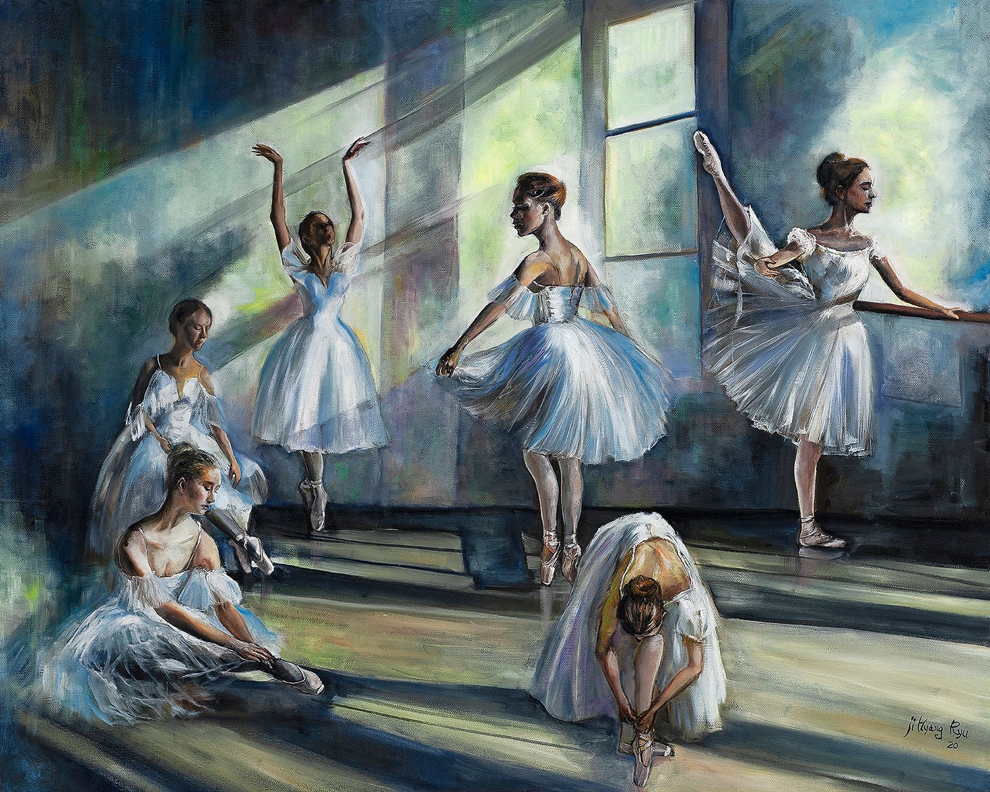 Ballet Dancers Painting Print Oil Painting Portrait Free Shipping High ...