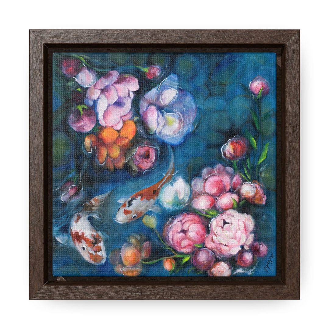 KOI FISH Square Framed Premium Gallery Wrap Canvas - Etsy