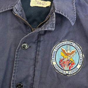 Vintage 1960s Patched USN Utility Jacket Mens Size 38 S/M Deck Jacket ...