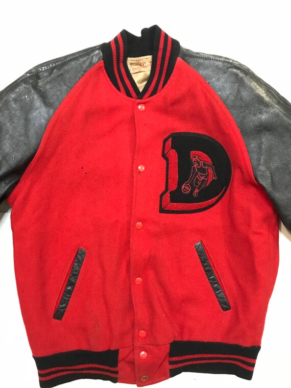 Vintage 1950s Varsity Letterman Jacket Mens Size Medi… - Gem