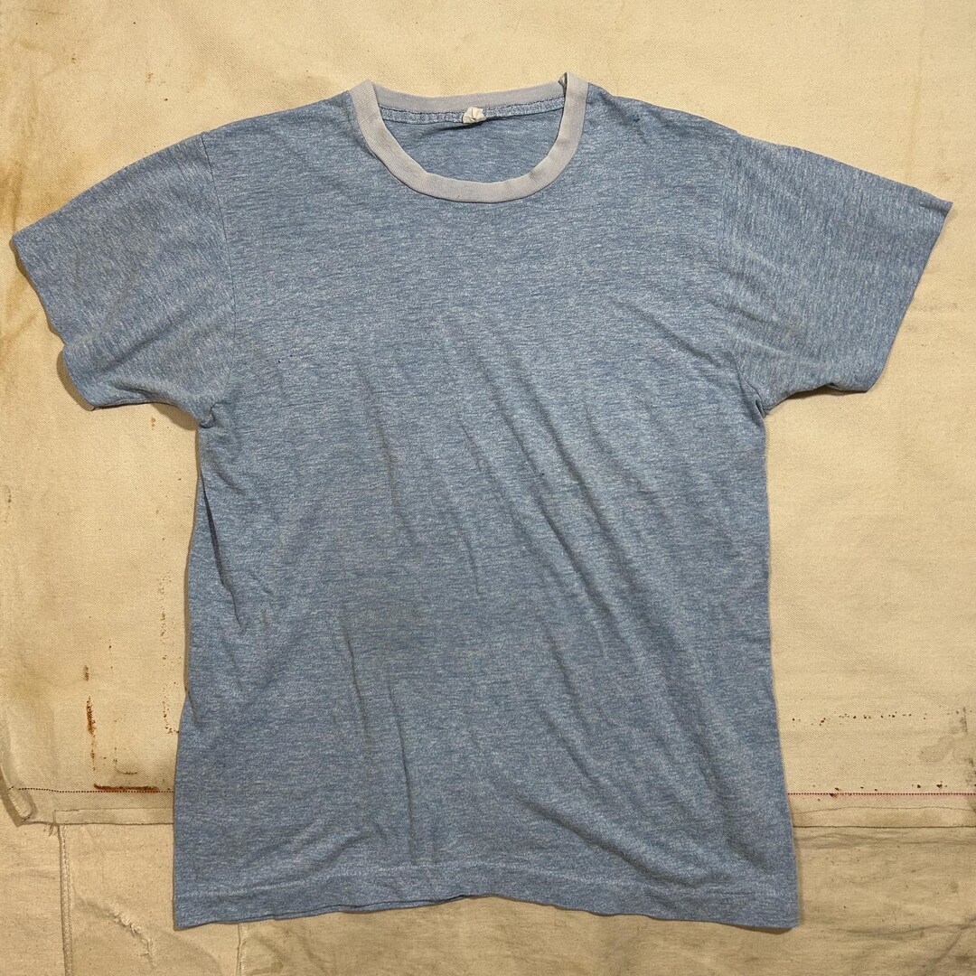 Vintage Heathered Blue Tee Broken in Mens Size S Womens Size M - Etsy