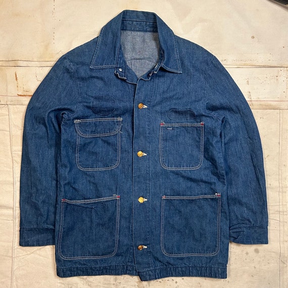 Vintage 1970s Wrangler Denim Chore Jacket Mens Size S… - Gem