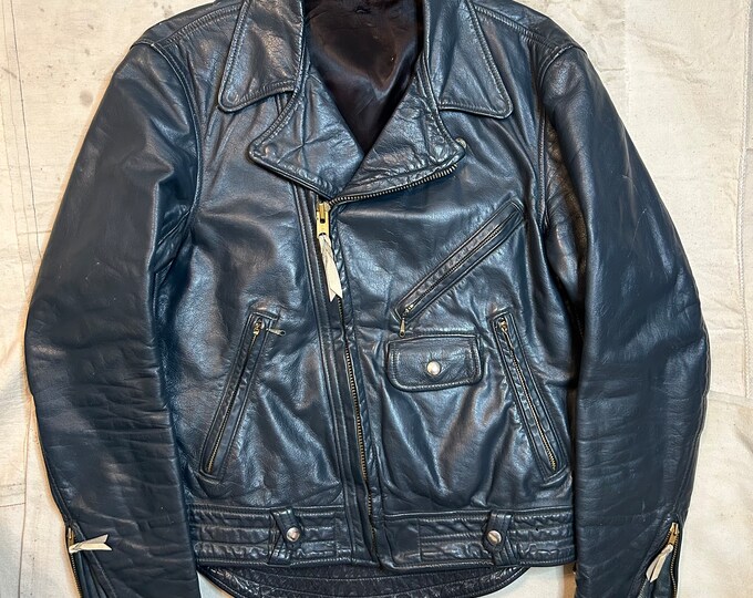 Vintage 1950s Leather Biker Jacket by Tomahawk Togs Mens Medium ...