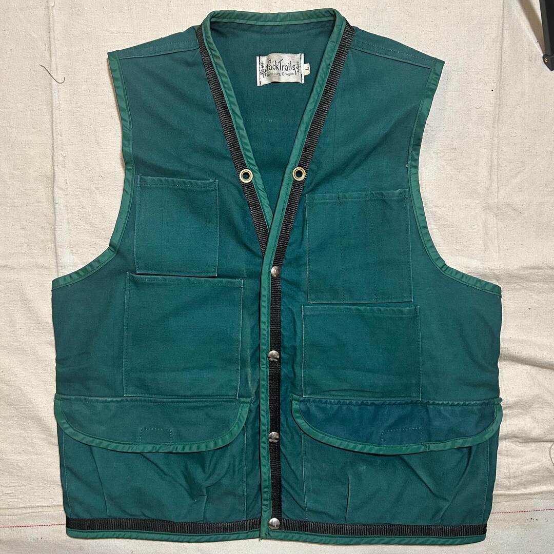 Vintage 1980s Pack Trails Forestry Cruiser Vest Mens Size Medium Green ...