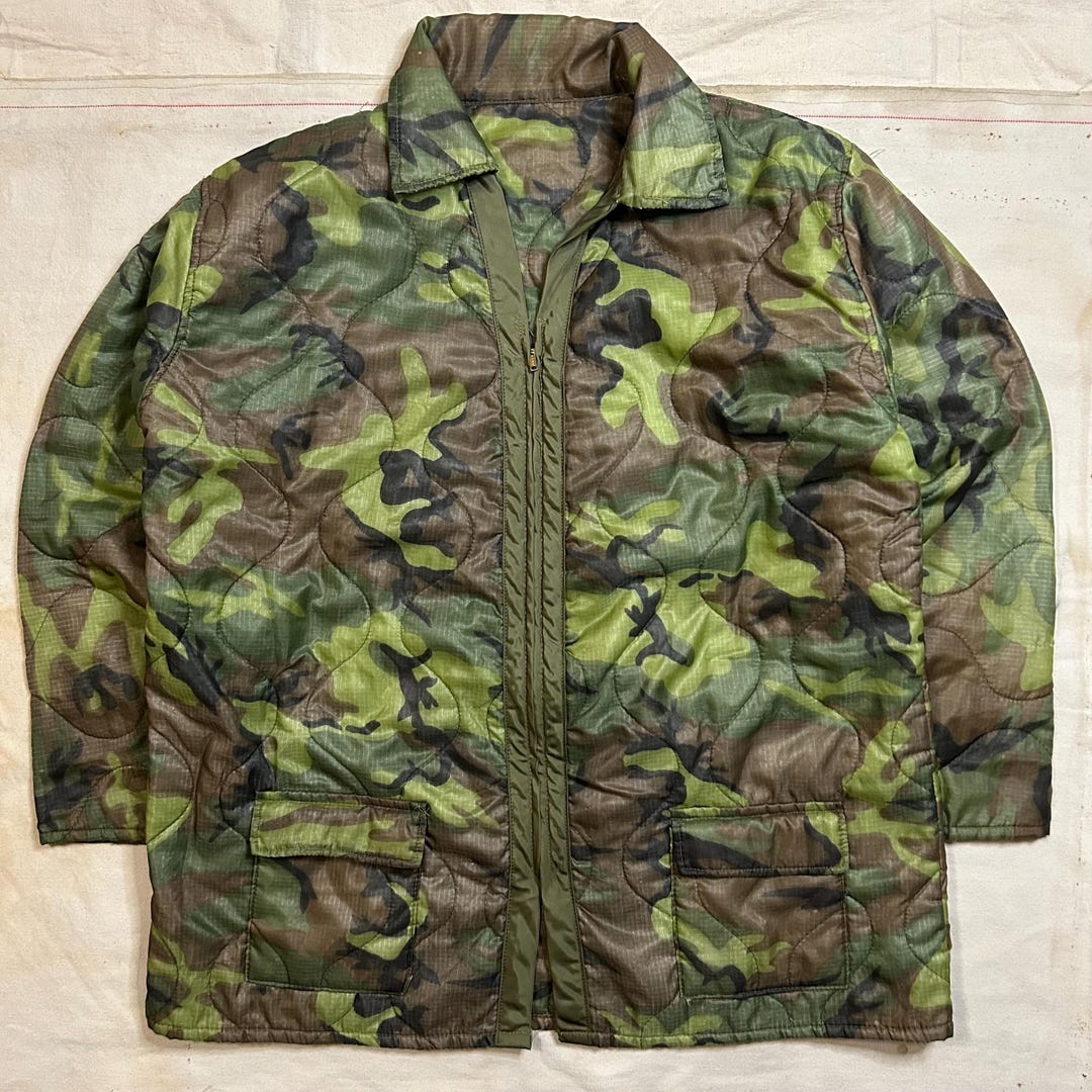 Vintage 1970s Vietnam Tailor Made ERDL Poncho Liner Jacket Mens Size L ...