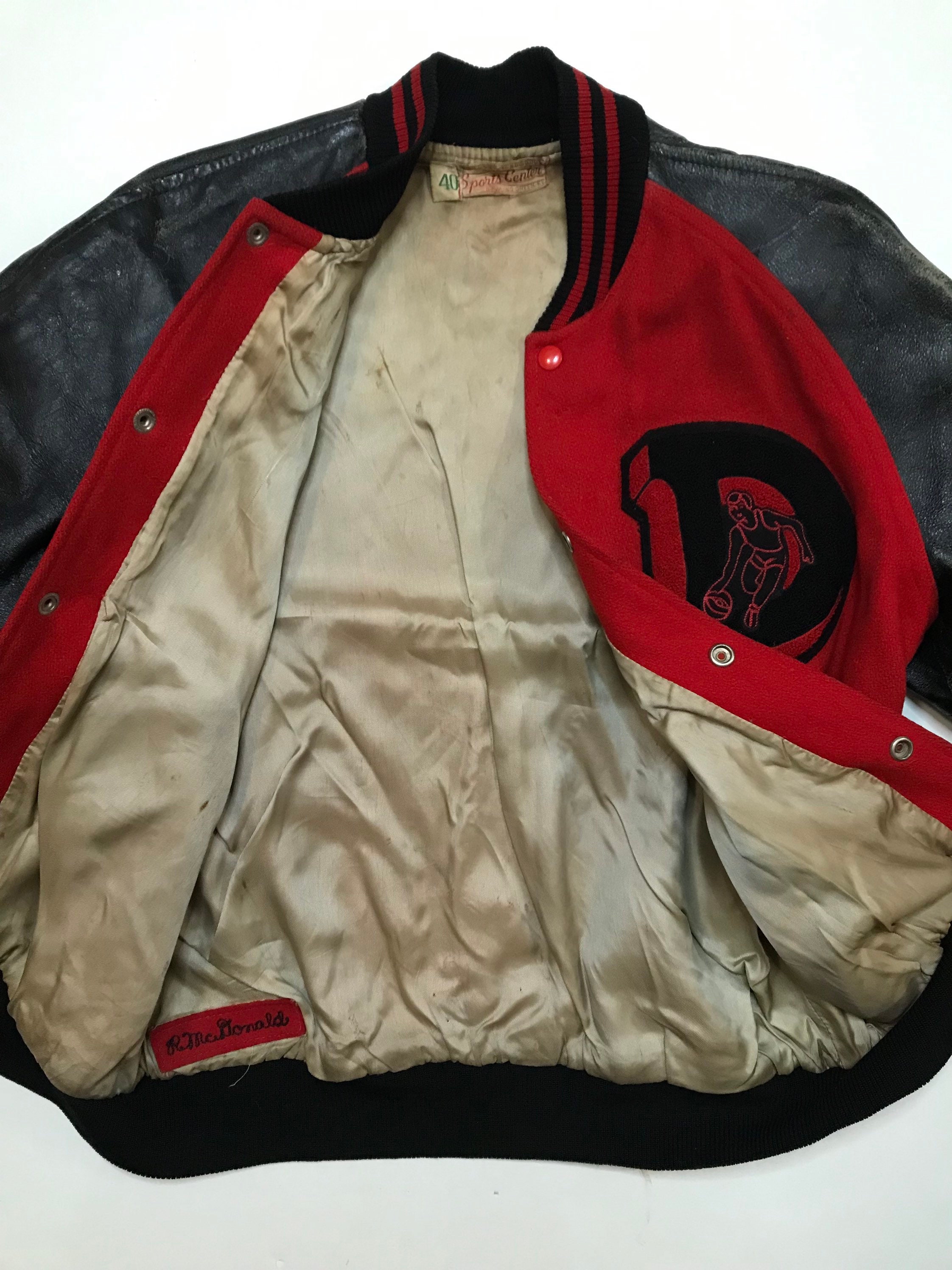 Vintage 1950s Varsity Letterman Jacket Mens Size Medium Sports - Etsy