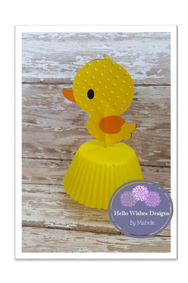 Set of 12 Rubber Duck Cupcake Topper Gender Neutral Baby - Etsy