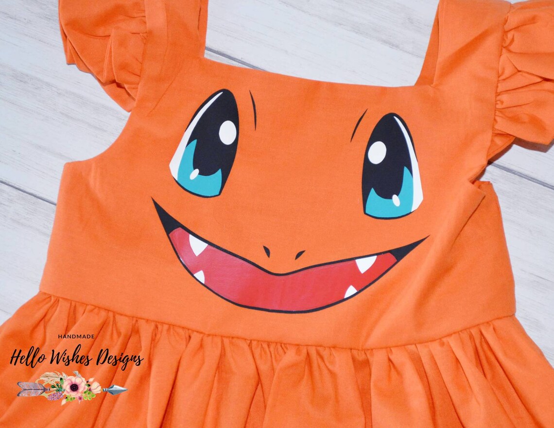 Charmander Dress Charmander Costume Pokemon Dress Pokemon | Etsy